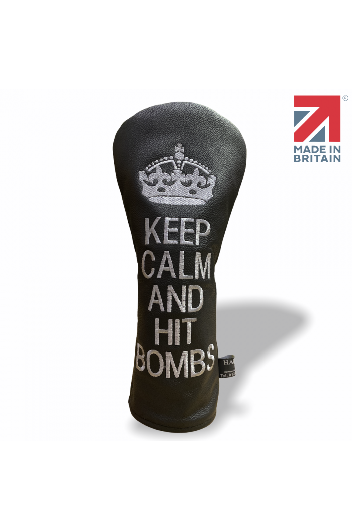 Keep Calm and Hit Bombs Leather Golf headcover