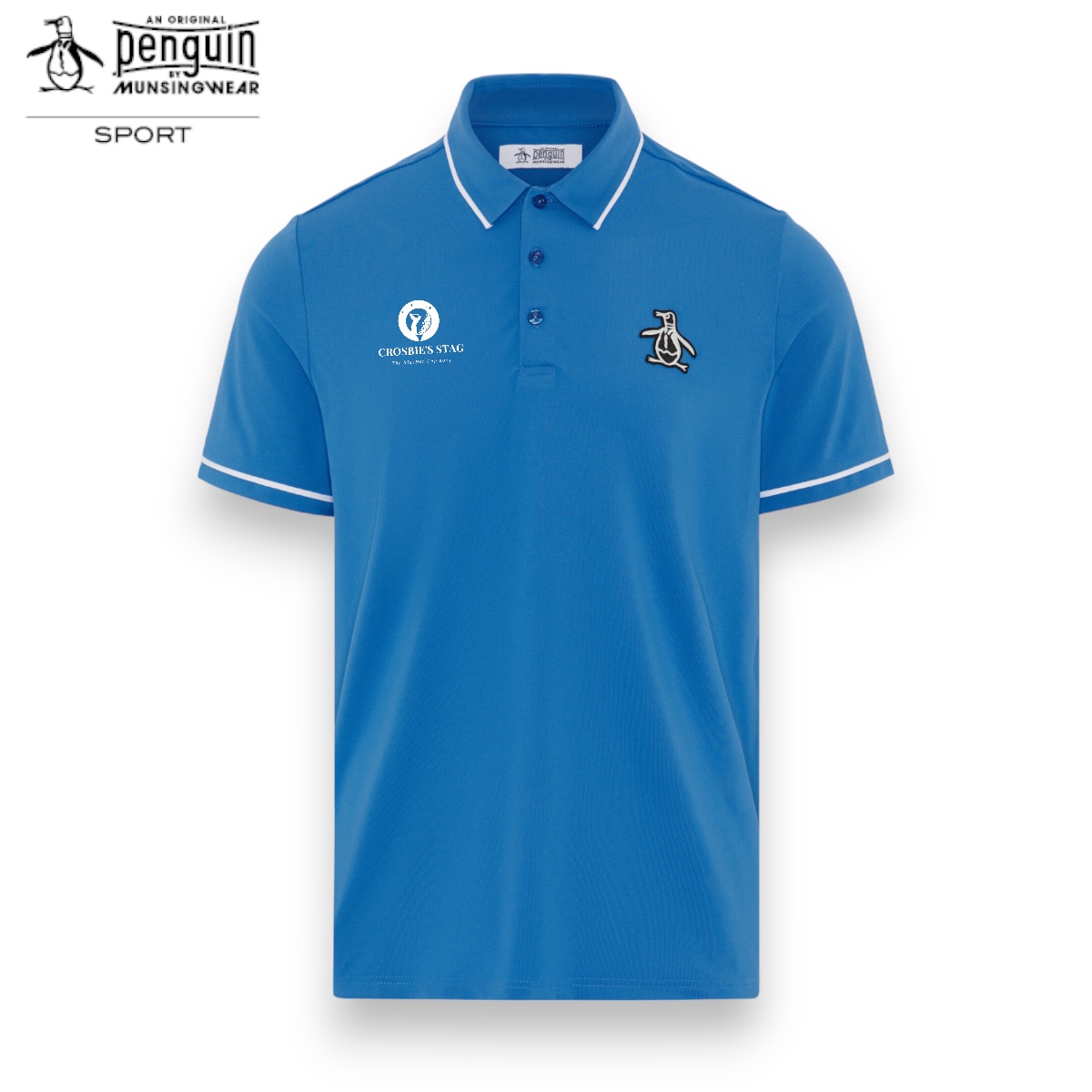 Penguin Heritage Piped polo with Custom Embroidery