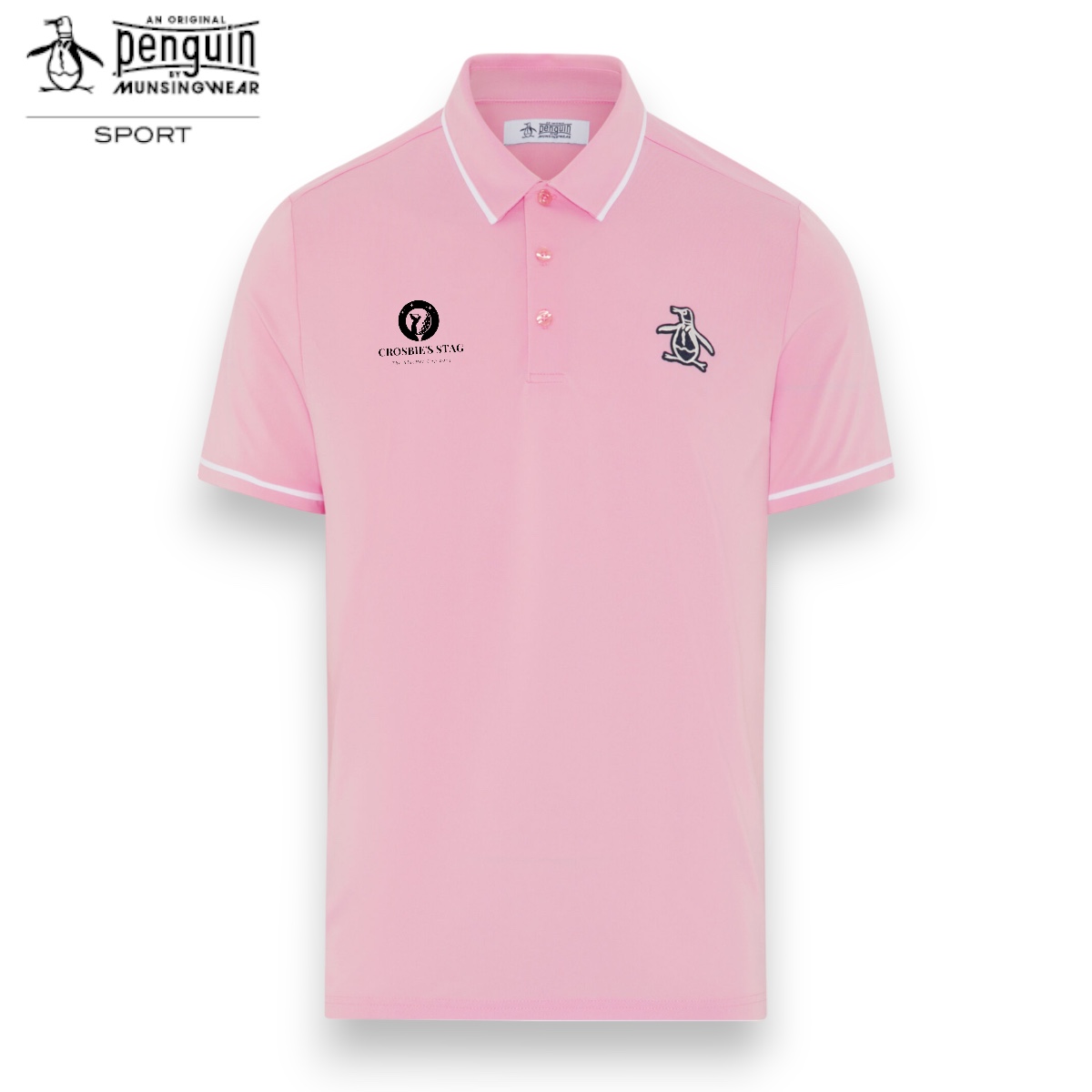 Penguin Heritage Piped polo with Custom Embroidery